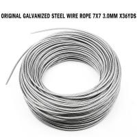 China Galvanized Steel Wire Rope 7x7 Structure 3.0mm Diameter 36 Yards Length Aircraft Cable for sale