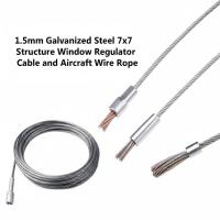 China 1.5mm Galvanized Steel 7x7 Structure Window Regulator Cable and Aircraft Wire Rope for sale
