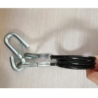 China 5000 Lbs Load Capacity PVC Coated Coiled Trailer Safety Cable with Corrosion Resistant S-Hook for sale