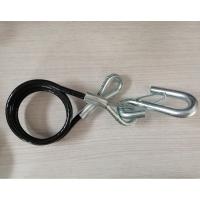 China 5000 Lbs Load Capacity PVC Coated Coiled Trailer Safety Cable with Corrosion Resistant S-Hook for sale
