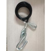 China 5000 Lbs Load Capacity PVC Coated Coiled Trailer Safety Cable with Corrosion Resistant S-Hook for sale