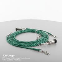 China 50ft Length PVC Coated Rust Resistant Trolley System for Large Dogs with Galvanized Steel Wire Rope for sale