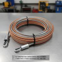 China 7x7 Construction Copper Coated Garage Door Cable Assembly with 1770MPa Tensile Strength Galvanized Steel Wire Rope for sale