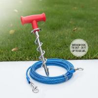 China Steel Material Dog Tie Out Cable with 60 Lbs Capacity and 20 Foot Length for Medium Dogs for sale