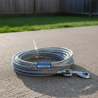 China Heavy Duty Dog Tie Out Cable with 100 Pounds Capacity, 20 Foot Length, and Weather-resistant Steel Construction for Large Dogs for sale