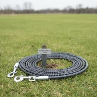 China Heavy Duty Dog Tie Out Cable with 100 Pounds Capacity, 20 Foot Length, and Weather-resistant Steel Construction for Large Dogs for sale