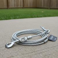 China Heavy Duty Dog Tie Out Cable with 100 Pounds Capacity, 20 Foot Length, and Weather-resistant Steel Construction for Large Dogs for sale
