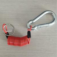 China TPU coated 4' trailer breakaway cable coiled cable with carabiner for sale