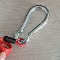China TPU coated 4' trailer breakaway cable coiled cable with carabiner for sale