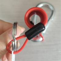 China TPU coated 4' trailer breakaway cable coiled cable with carabiner for sale
