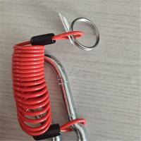 China TPU coated 4' trailer breakaway cable coiled cable with carabiner for sale