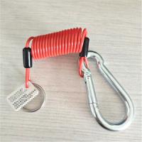 China TPU coated 4' trailer breakaway cable coiled cable with carabiner for sale