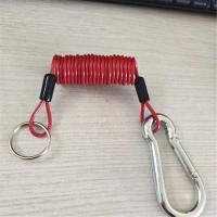 China TPU coated 4' trailer breakaway cable coiled cable with carabiner for sale