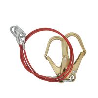 China Fall Protection Wire Rope Steel Cable Lanyard with Hook and Ring for sale