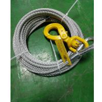 China Wire Rope Winch Cable with Self-locking Swivel Hook for Tow Truck - 6x26+IWRC Construction and 5700 lbs Load Capacity for sale