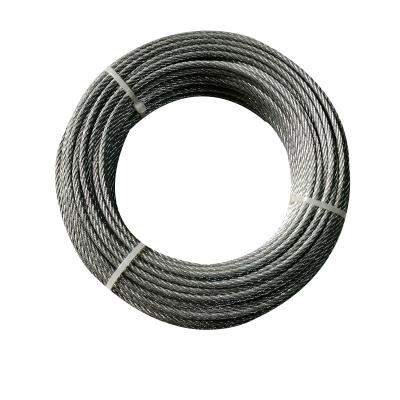 China 7x7 Construction Galvanized Steel Wire Rope with Electro Galvanized Finish for Precision Aircraft and Control Cable in 1.5mm-8mm Diameter for sale