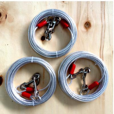 China Wear-Resistant Outdoor 30ft Reflective Tie Out Cable And Stake For Large Dogs for sale