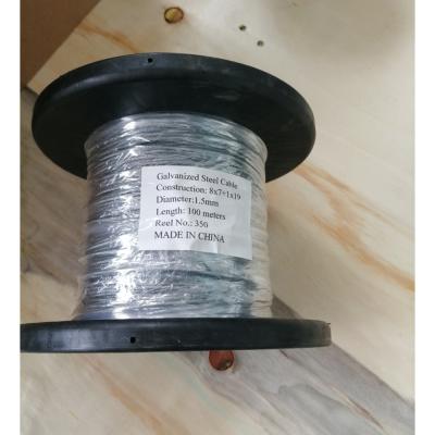 China 8x7+1x19 Car Window Lifting Steel Wire Rope 1.5mm 1.8mm for sale