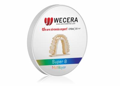 China 8 Layers Multi Layer Zirconia Disc Compatible with Various CAD CAM Systems Providing Consistent Performance and Longevity for sale