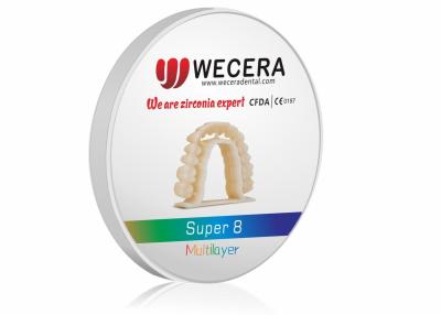China 8 Layers Zirconia Blanks Dental Multilayer C2 D98*18mm 57% Translucent for sale