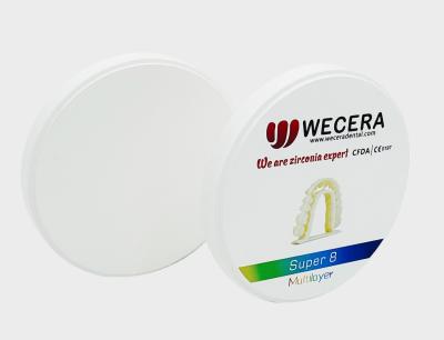 China 18mm A3 3D Multilayer Zirconia Block Dental 8 Layers With 1200Mpa Strength for sale