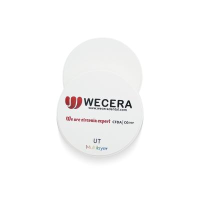 China A1 A2 A3 Multilayer Ultra Translucent Zirconia Disc Dental Roland VHF Imes Icore for sale