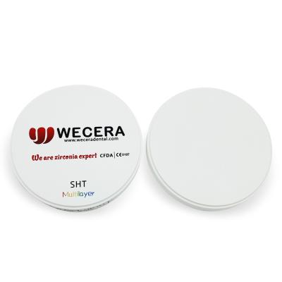 China 95mm Zirkonzahn Multilayer Zirconia Disc CAD CAM Dental SHT 1000 Mpa Strength for sale