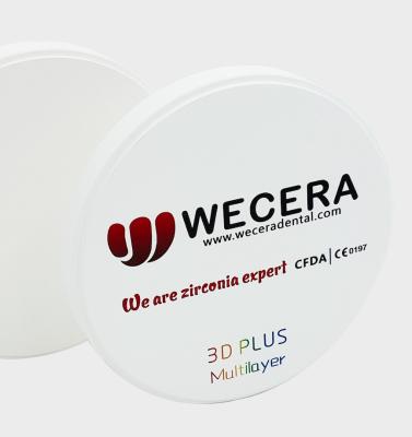 China 57% Translucent Multilayer Zirconia Block 1050 Mpa Strength 3D Pro 98*14mm A2 for sale