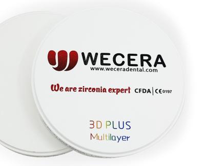 China 3D Plus Multilayer Zirconia Block 57% Translucency Compatible With CadCam Machines for sale