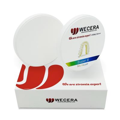 China Dental Lab Zirconium Multilayer Blank 3D Multilayer 1200 MPA 25mm Thickness for sale