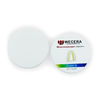 China CAD CAM Dental Zirconia Ceramic Blocks Multilayer 43% - 57% Translucent for sale