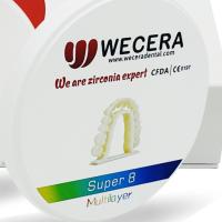 China Scaling Factor 100% Precise Multilayer Zirconia Block with 1500 Degree Sintering Program Bending Strength 900Mpa for sale