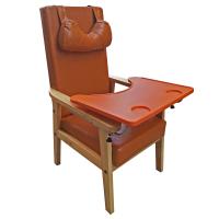 China 1 Seat Wooden Nursing Home Chairs Padded Leather Customized Home Care Chair for sale