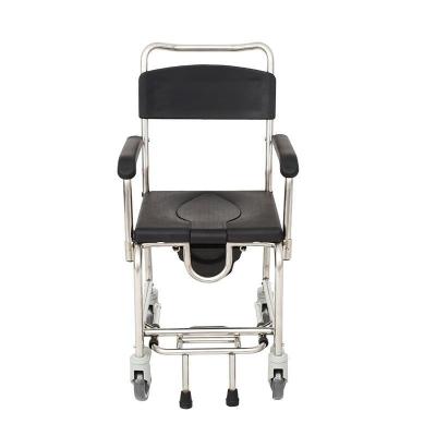 China Safety Folding Waterproof Toilet Seat With Wheels For Elderly for sale