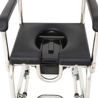 China Safety Folding Waterproof Toilet Seat With Wheels For Elderly for sale