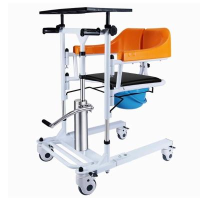 China Orange Adjustable  Transfer Lift Chair Paralyzed Hydraulic Lift Wheelchair for sale