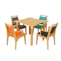 China Scandinavian Style Solid Wooden Dining Table Easy Cleaning Polygonal Shape for sale