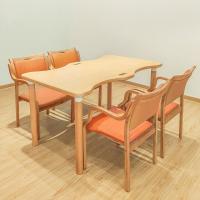 China Square Wooden Table Set  Wavy Dining Table Easy Maintenance for sale