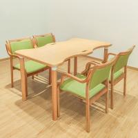 China Square Wooden Table Set  Wavy Dining Table Easy Maintenance for sale