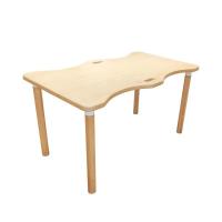 China Square Wooden Table Set  Wavy Dining Table Easy Maintenance for sale
