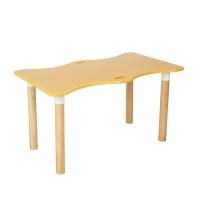 China Square Wooden Table Set  Wavy Dining Table Easy Maintenance for sale