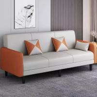 China Synthetic Leather Modern Office Furniture Couch Medium Back With Armrest for sale