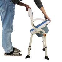 China Adjustable Steel Mobile Toilet Chair Bedside Portable Toilet Seat High Strength for sale