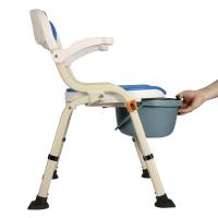 China Adjustable Steel Mobile Toilet Chair Bedside Portable Toilet Seat High Strength for sale