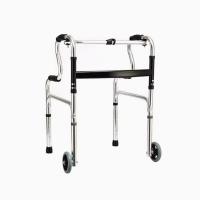 China Indoor Crutches And Walkers Fracture Recovery Aluminum Walker With 2 Wheels for sale