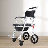 China Folding Commode Shower Chair With Bedpan Home Care Black for sale