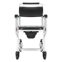 China Mobility Toilet Chair Pregnant Women Aluminum Alloy Wheeled Commode Chair for sale