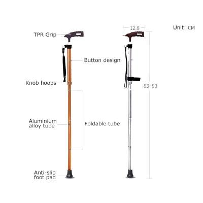 China Aluminum Folding Walking Sticks With Anti Slip Foot Pad Easy Carrier for sale