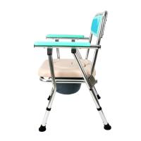 China Foldable Aluminum Disabled Toilet Chair Hospital Mobile Commode Chair for sale