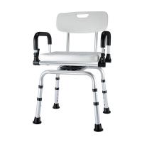 China Adjustable Armrests Disabled Shower Seat 360 Degree Swivel Shower Seat With Removable Back for sale